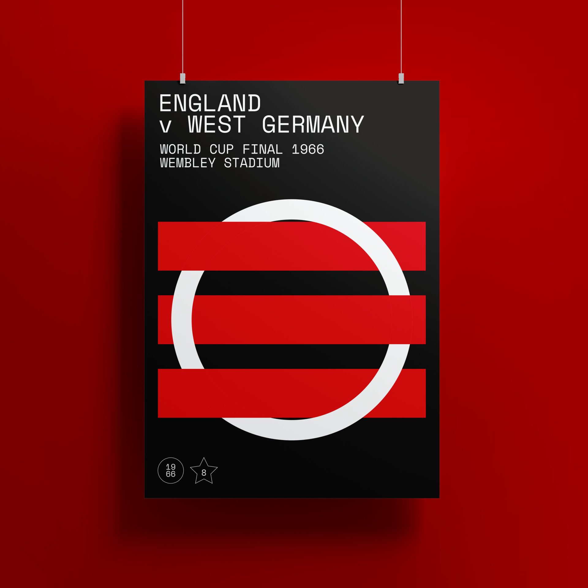 England v West Germany '66 World Cup Final Poster | From 12 Yards ...